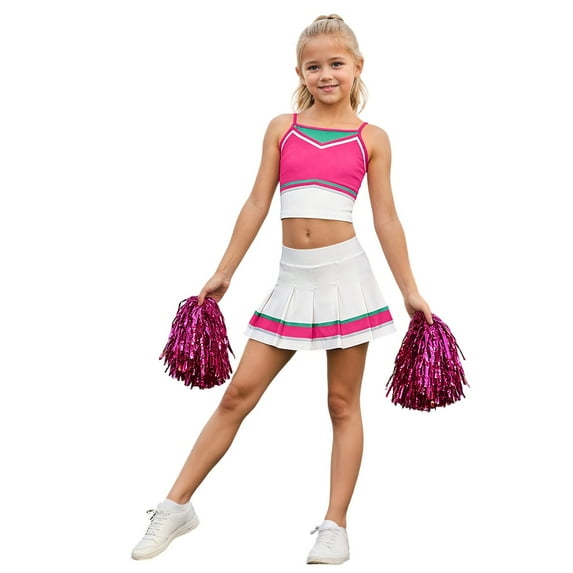 FEIFLY Child Outfits Sets Kids Cheerleader Elegant Court Tops Skirts ...
