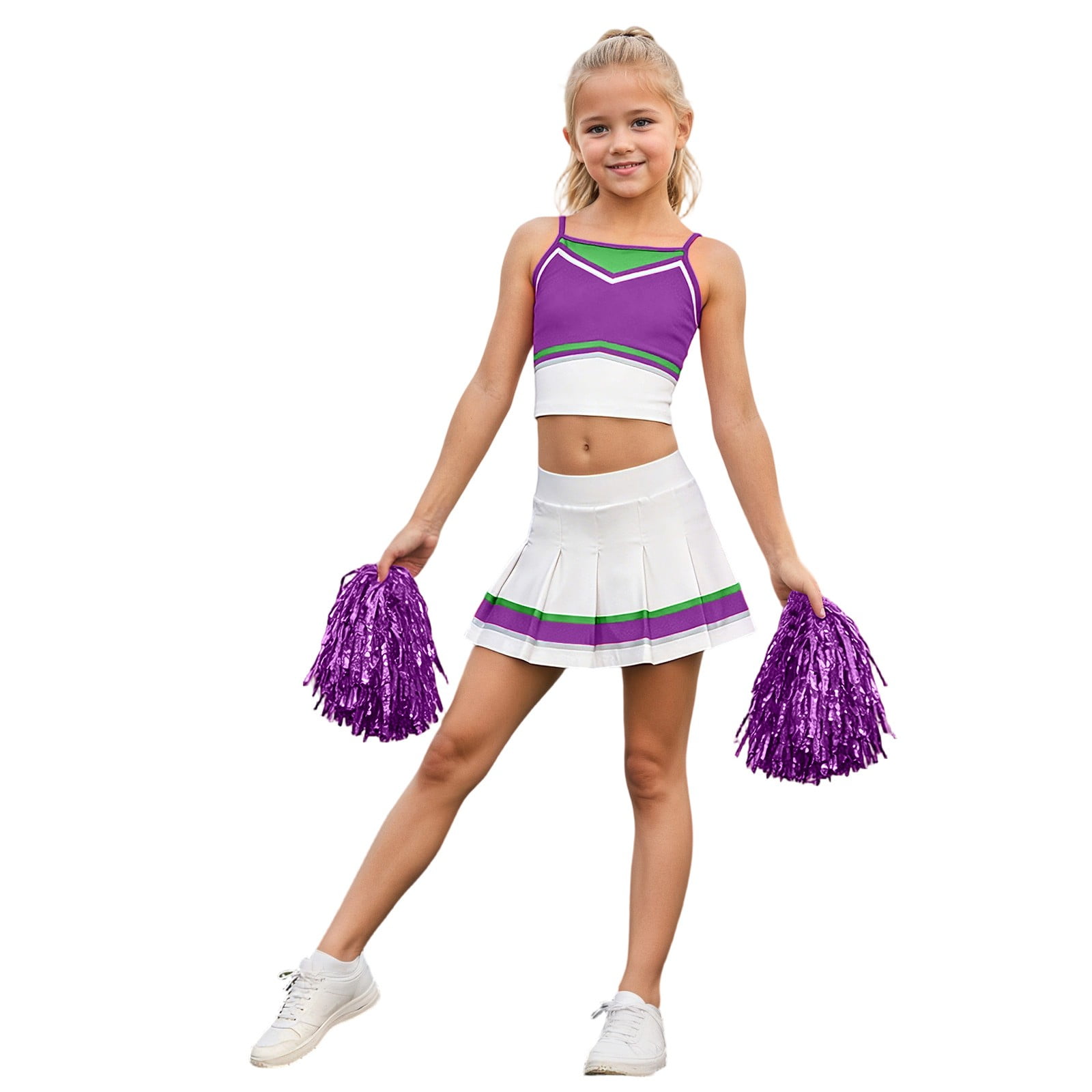FEIFLY Child Outfits Sets Kids Cheerleader Elegant Court Tops Skirts ...