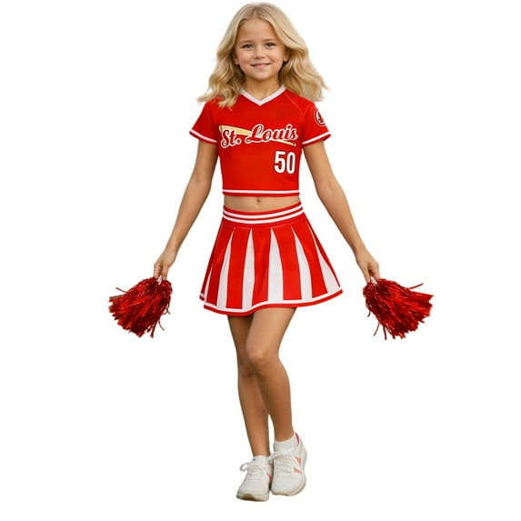 FEIFLY Child Outfits Sets Kids Cheerleader Elegant Court Tops Skirts ...