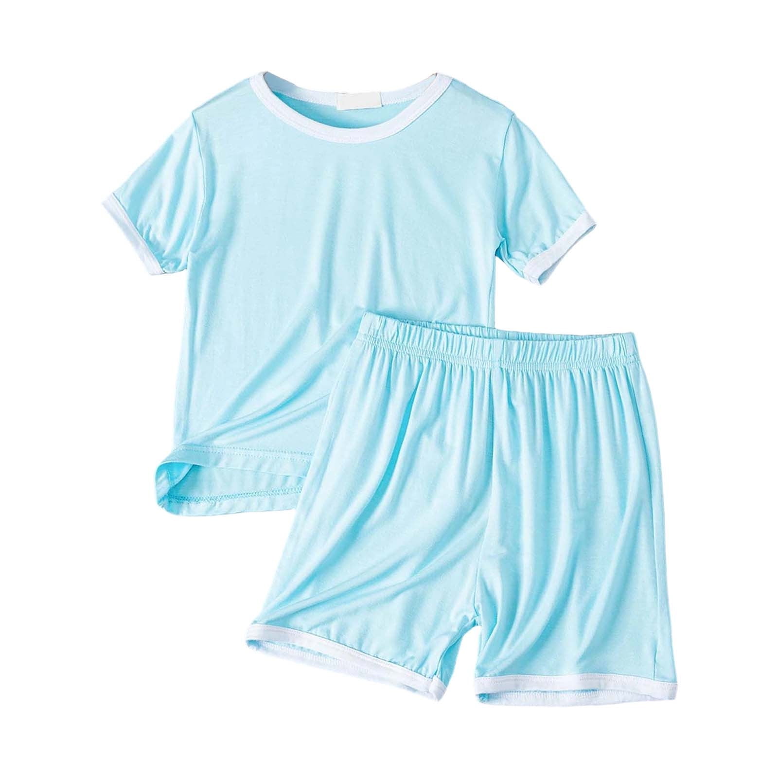 FEIFLY Child Solid Color Girls Outfits Sets Soft Breathable Loungewear ...