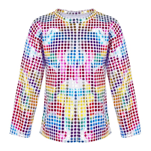 FEIFLY Child Toddler Girls T-Shirt Boys Casual Sequin Glitter Party O ...
