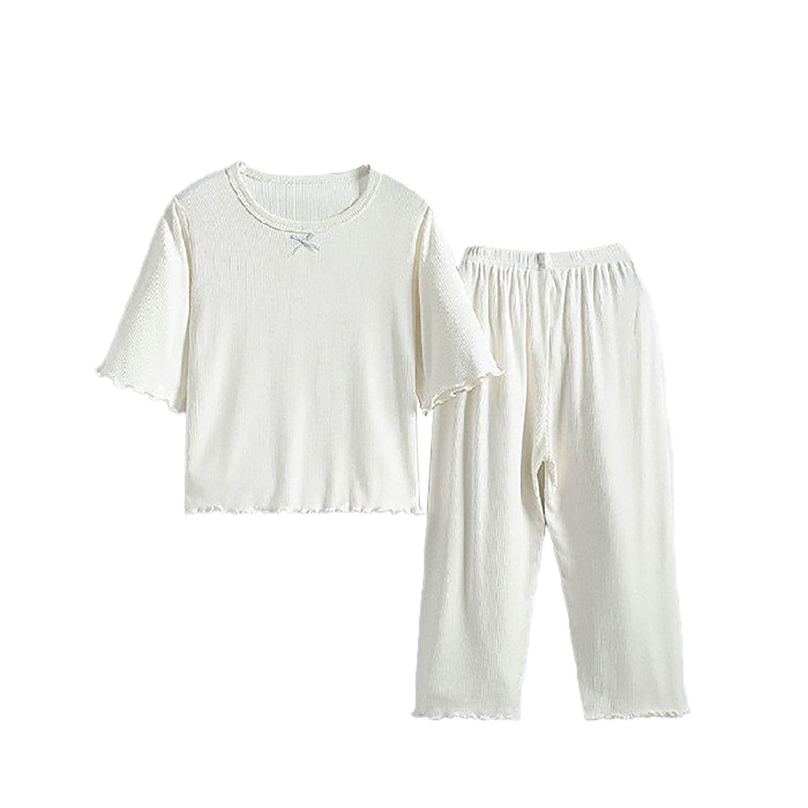 FEIFLY Girls Sleep Shirts Tops Pants Sets Soft Outfits Kids Breathable ...