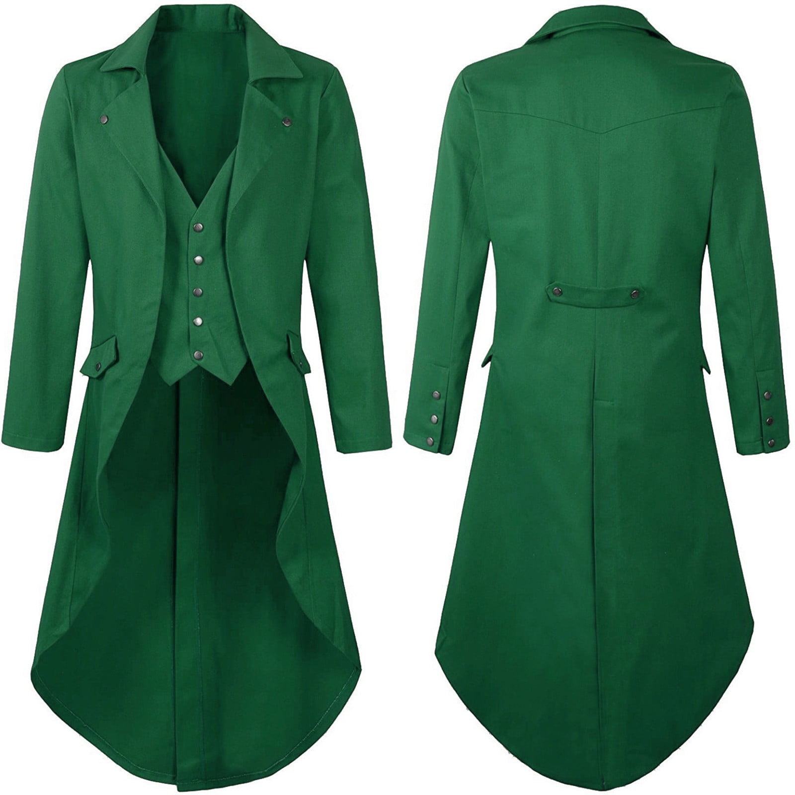 FEIFLY Gothic Tailcoat Men's Elegant Formal Court Coats O-Neck Jackets ...