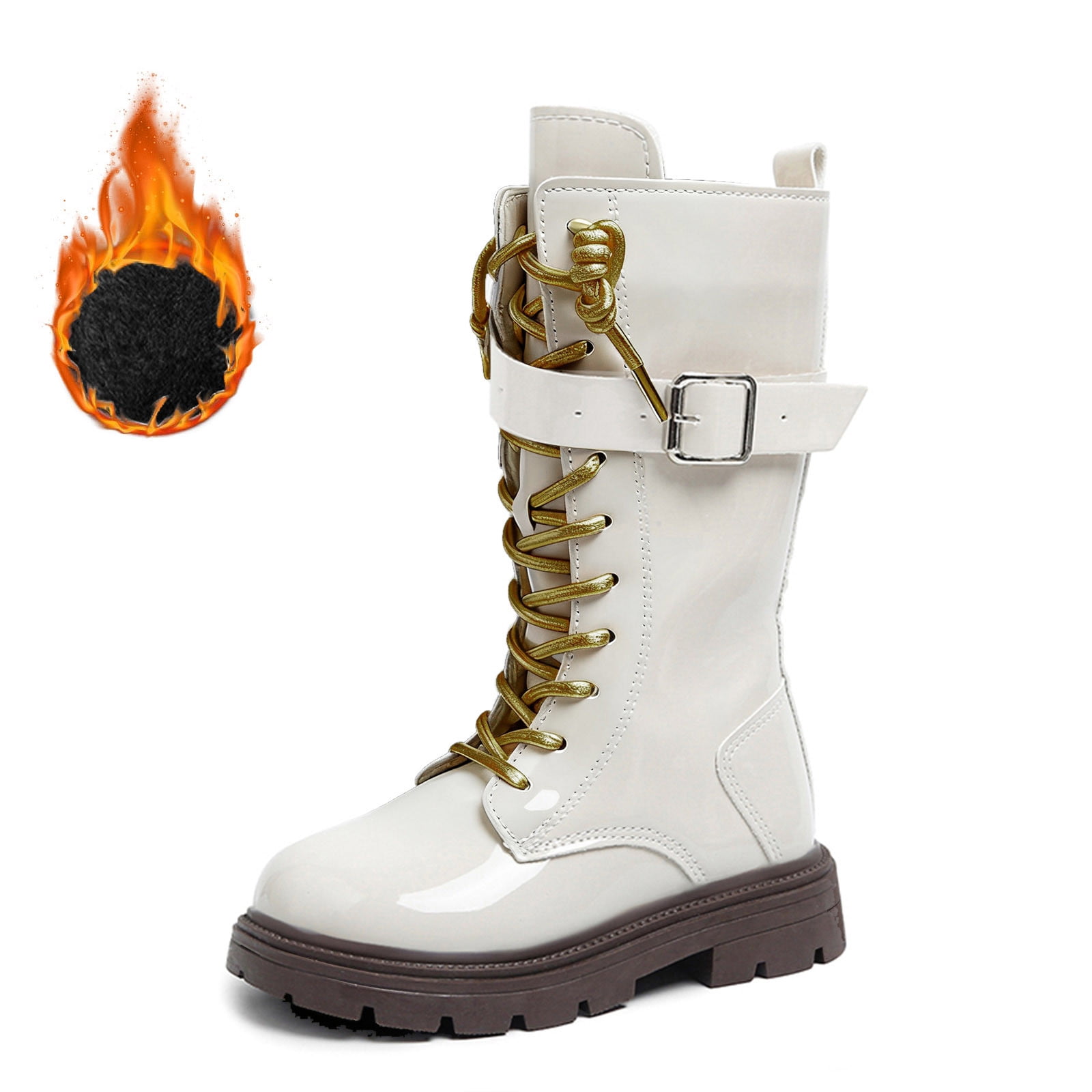 FEIFLY Kids Long Boots Fashion Autumn Children Girls Shoes Flat Thick ...