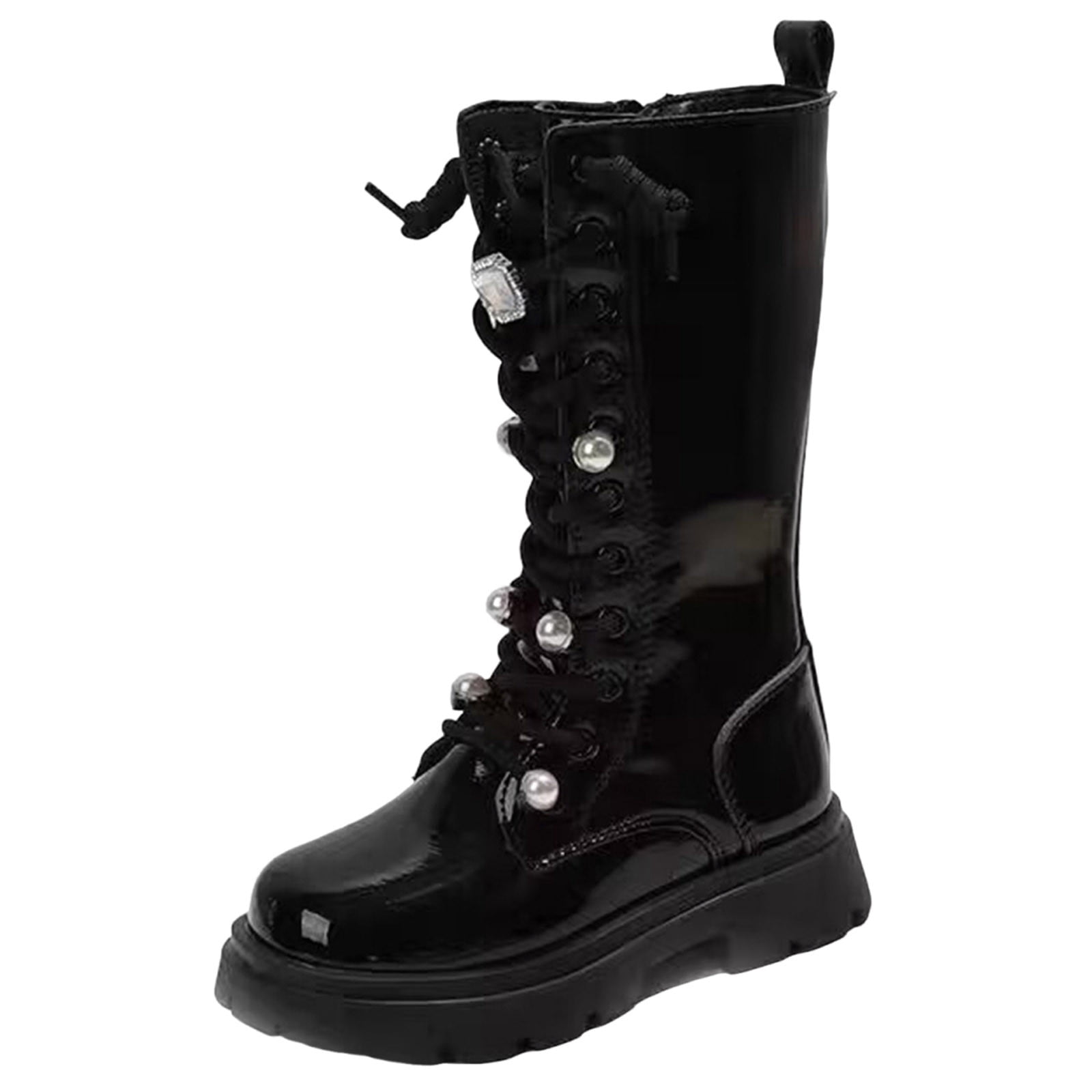 FEIFLY Kids Long Boots Fashion Autumn Children Girls Shoes Flat Thick ...