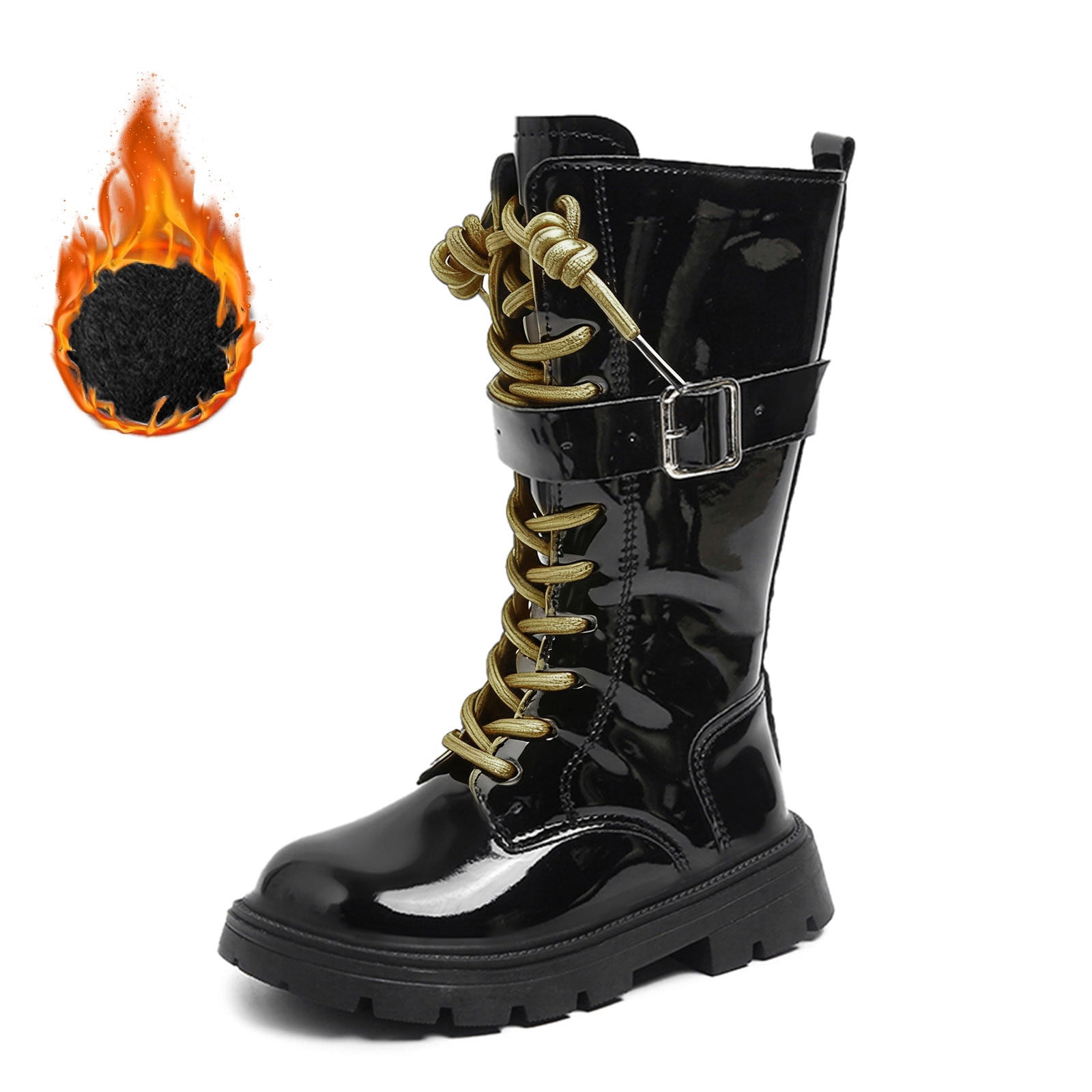 FEIFLY Kids Long Boots Fashion Autumn Children Girls Shoes Flat Thick ...