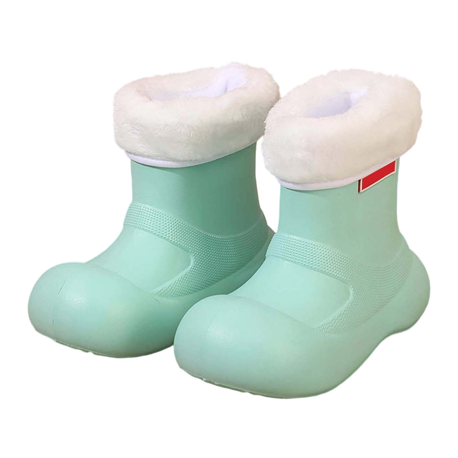 FEIFLY Kids Rain Boots Girls Winter Snow Boots With Warm Comfortable ...