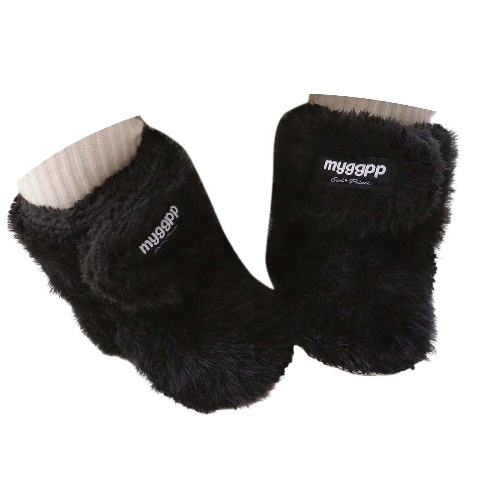 FEIFLY Kids Winter Baby Boots Soft Sole First Warm Fuzzy Footwear Cozy ...