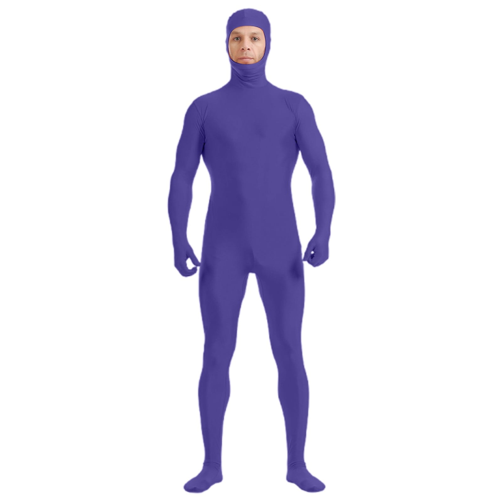 FEIFLY Men Unisex Full Body Open Face Bodysuit Stretch Zentai Stretch ...