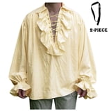 FEIFLY Men Vintage Shirts With Waistband Court Style Halloween Two ...