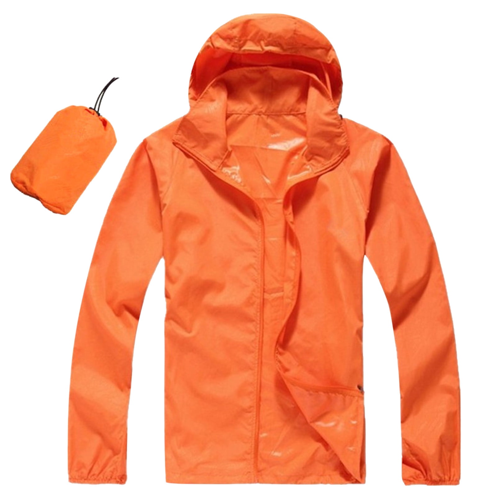 FEIFLY Mens Four Seasons Solid Color Packable Rain Jacket Lightweight ...