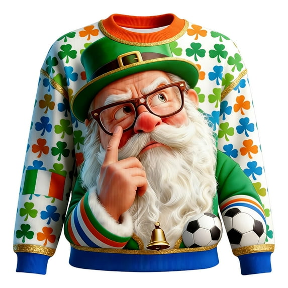 FEIFLY Mens St. Patrick's Day Print Lightweight Tops Sweatshirt Graphic ...