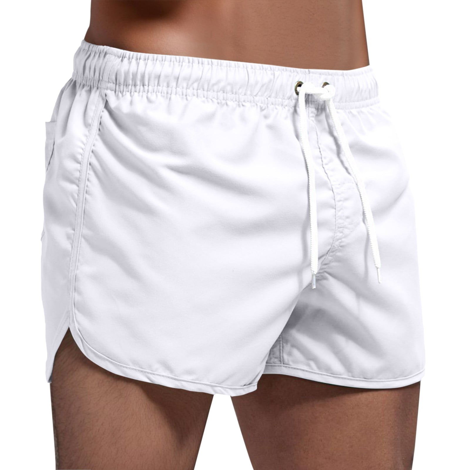 FEIFLY Solid Color Summer Swim Trunks Breathable Swimwear Board Shorts ...