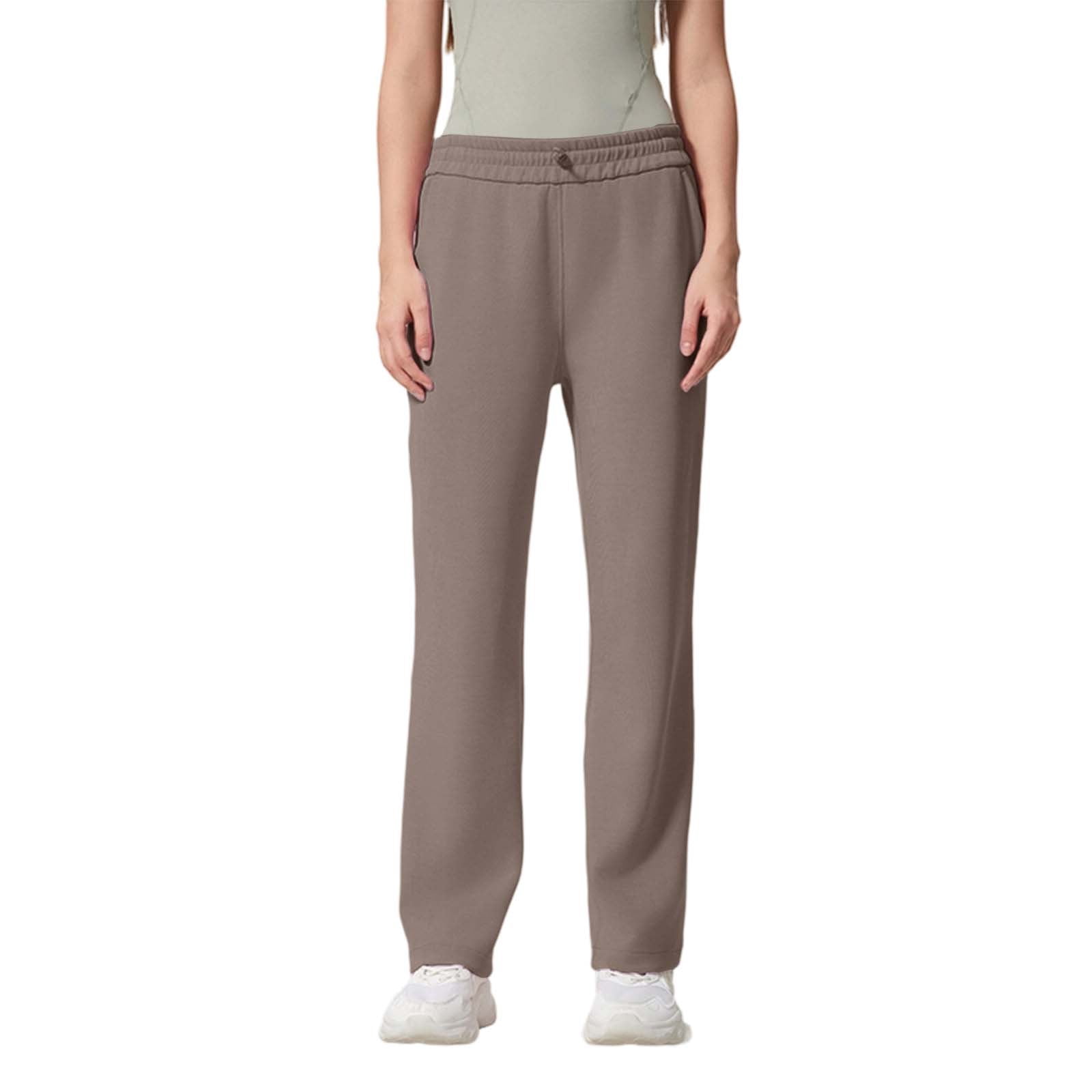 FEIFLY Solid Color Women Casual Pants High Waist Loose Fit Straight Leg ...