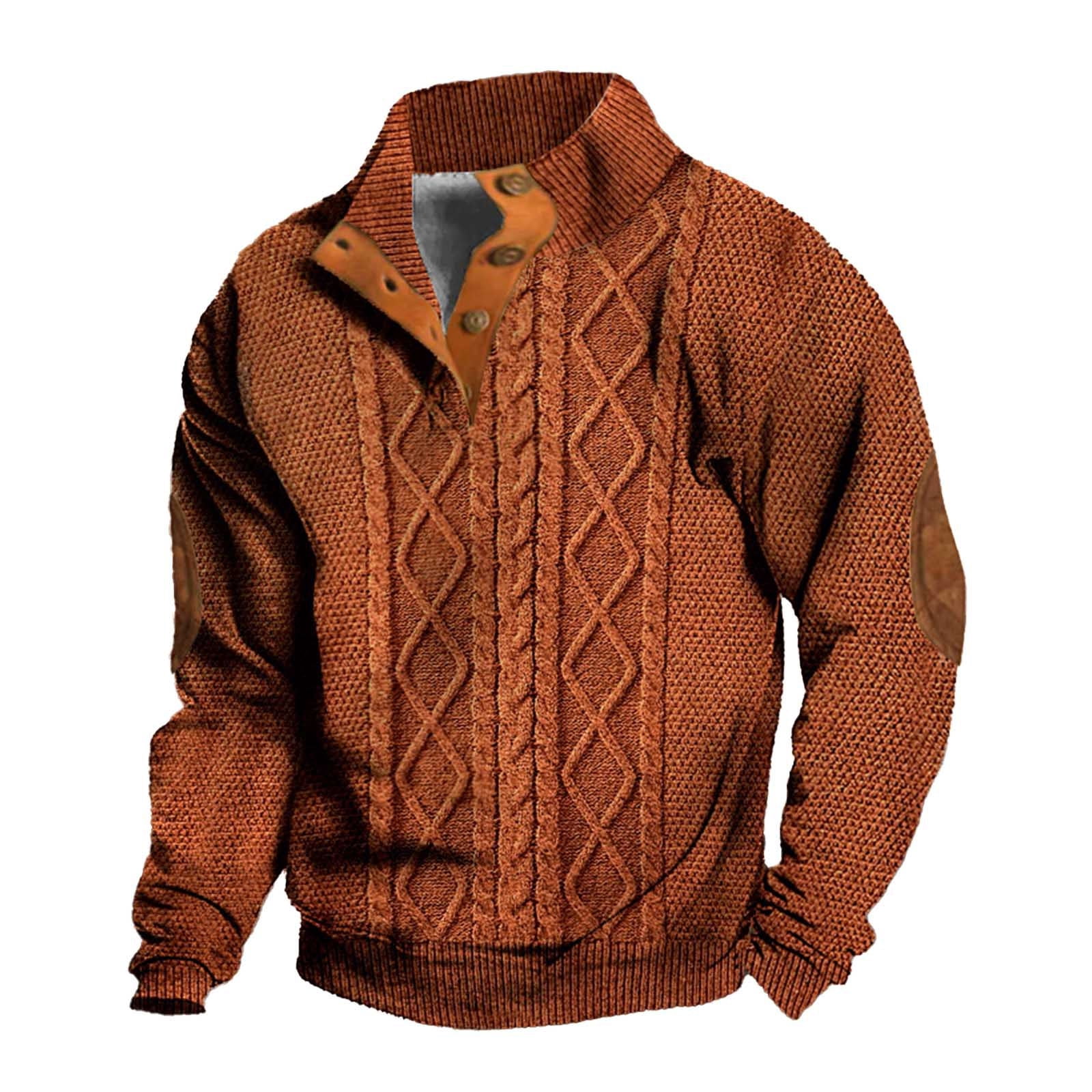 FEIFLY Sweatshirts Mens Casual Loose Comfortable Buckle Stand Collar ...