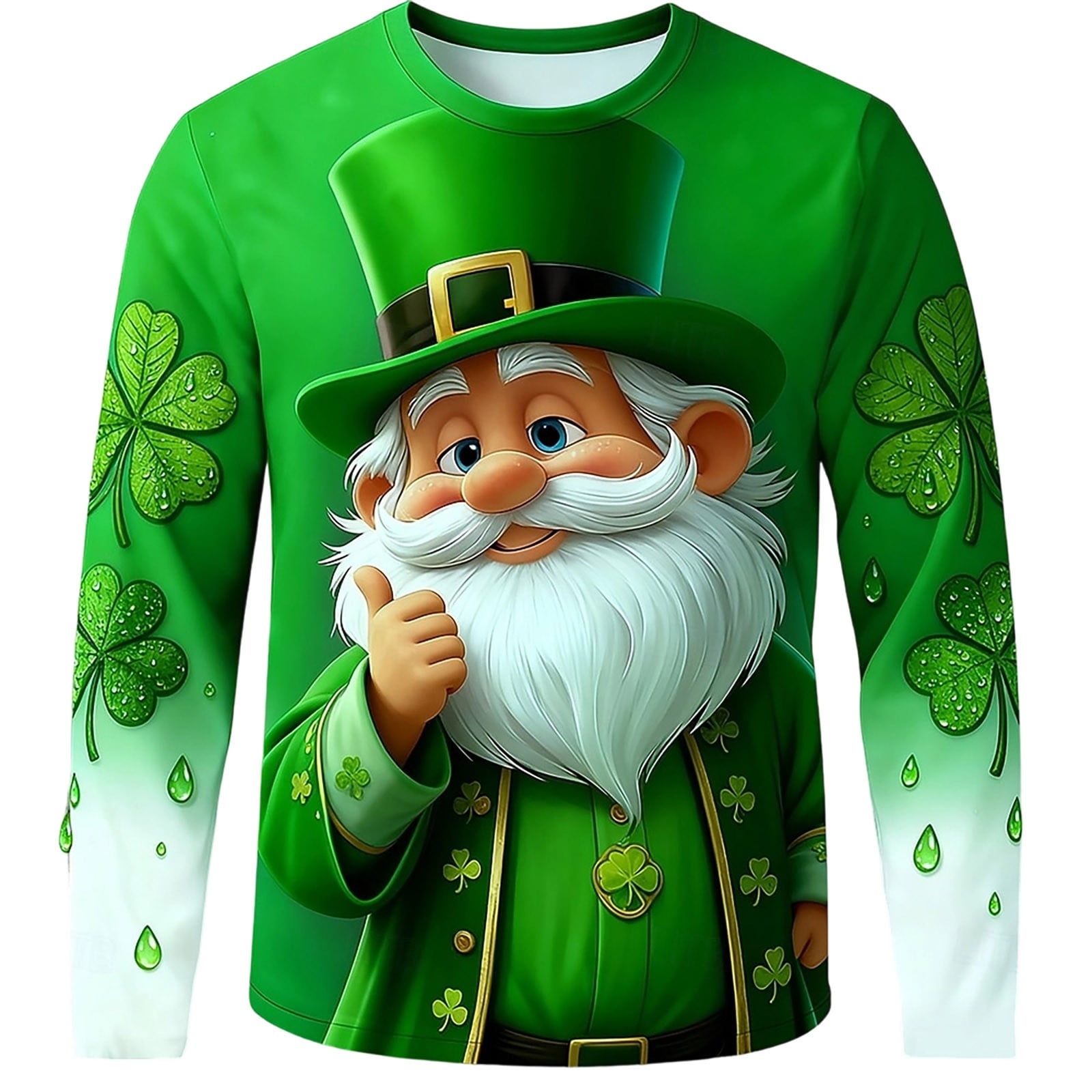 FEIFLY Tshirts St. Patrick's Day Graphic Long Sleeve Men T-Shirt For ...