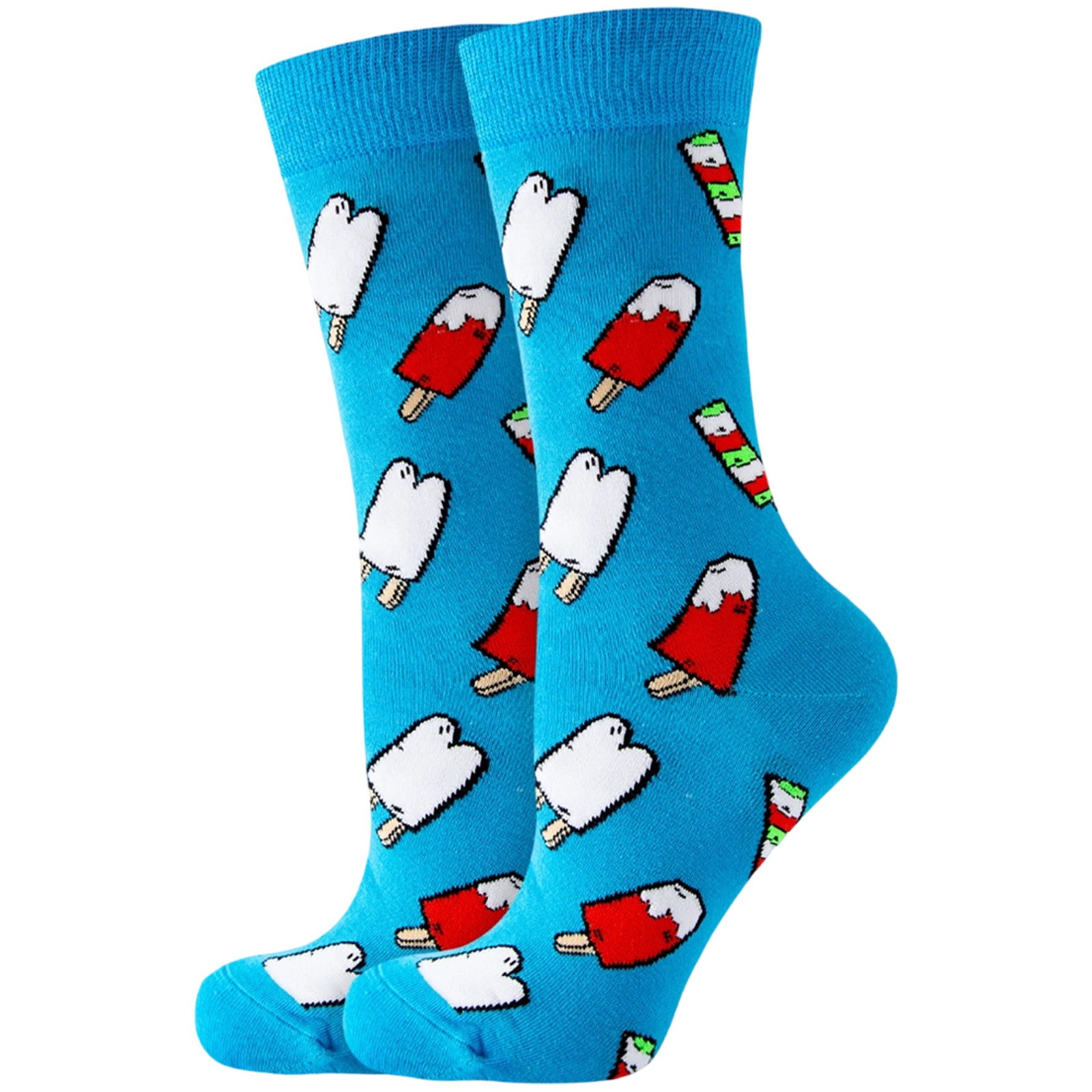 FEIFLY Winter Cartoon Fruit And Animal Print High Socks Cozy Seasonal ...