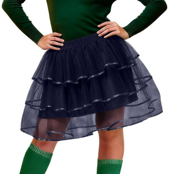 FEIFLY Women Fashion Solid Color Puffy Skirt Stage Performance Skirt ...