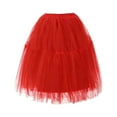FEIFLY Women Fashionable Casual Mesh Pleated Puffy Patchwork Skirt ...
