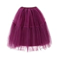FEIFLY Women Fashionable Casual Mesh Pleated Puffy Patchwork Skirt ...