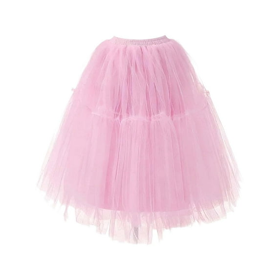 FEIFLY Women Fashionable Casual Mesh Pleated Puffy Patchwork Skirt Soft ...