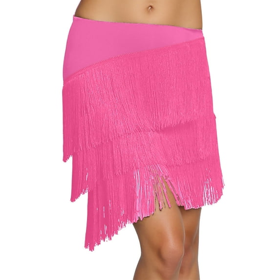 FEIFLY Women Fringe Skirt Bohemian Style Asymmetrical Hem Mini Skirt ...