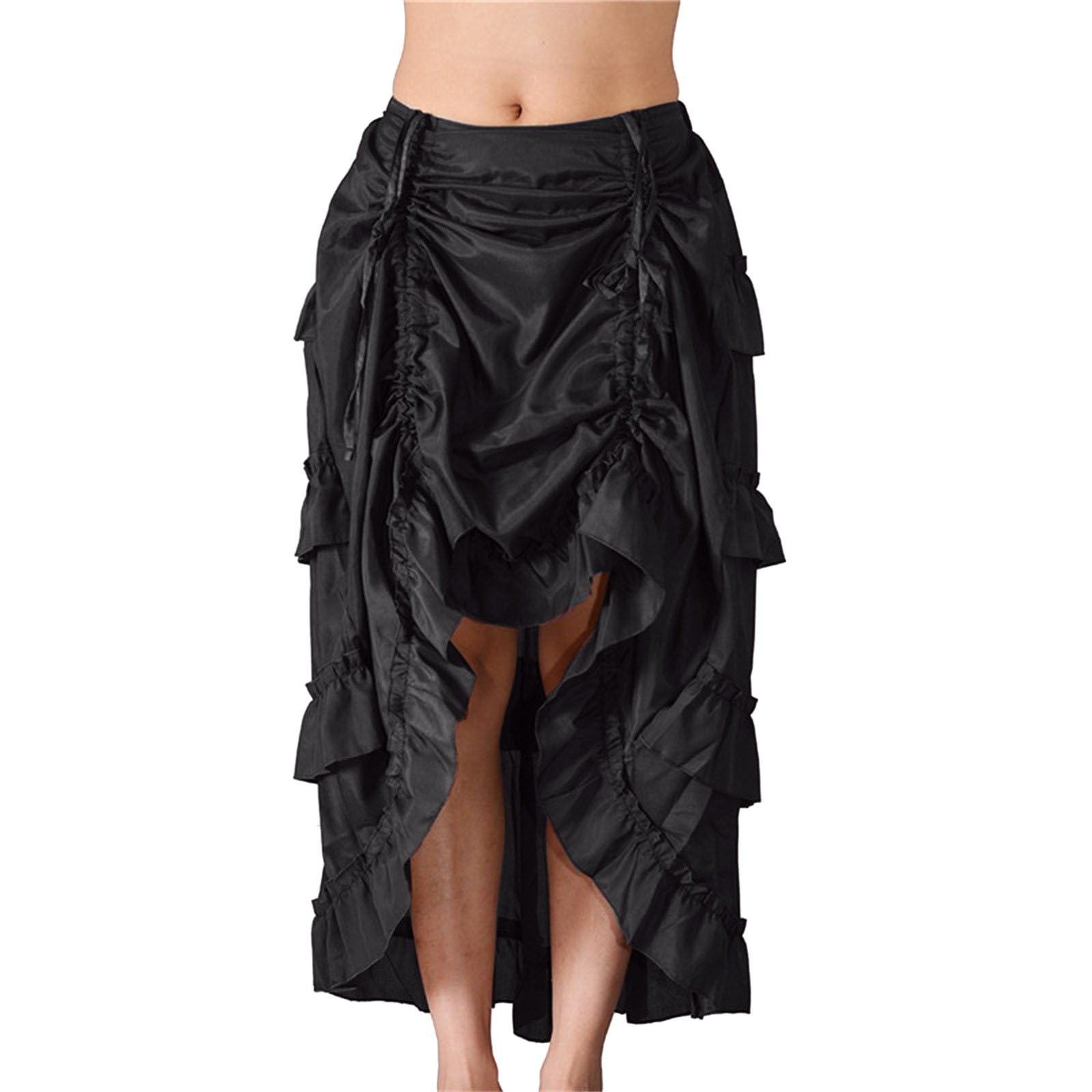 FEIFLY Women Gothic Dress Halloween Folk Dance Stage Show Dress Solid ...