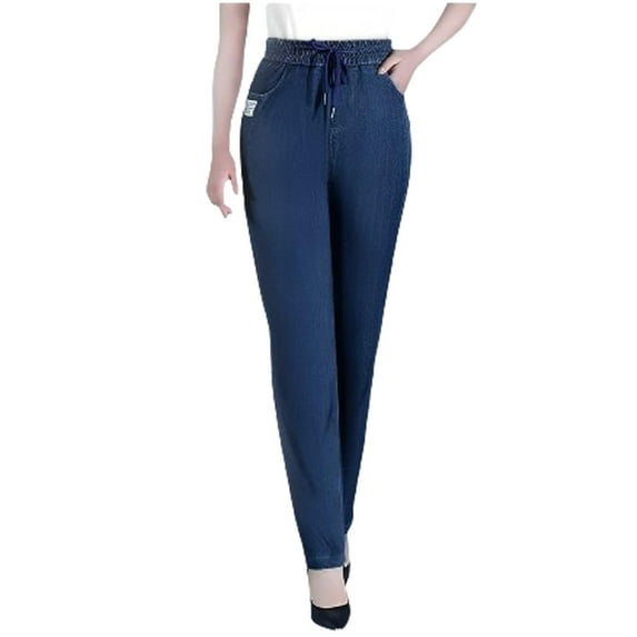 FEIFLY Women High Waist Stretch Mom Jeans Comfy Jeans Casual Denim ...