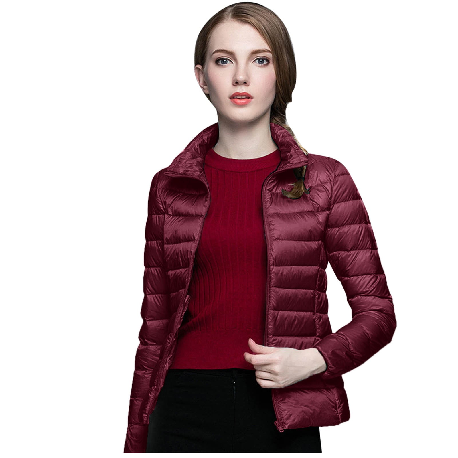 FEIFLY Women Lightweight Jacket Windproof Winter Coats With Recycled ...