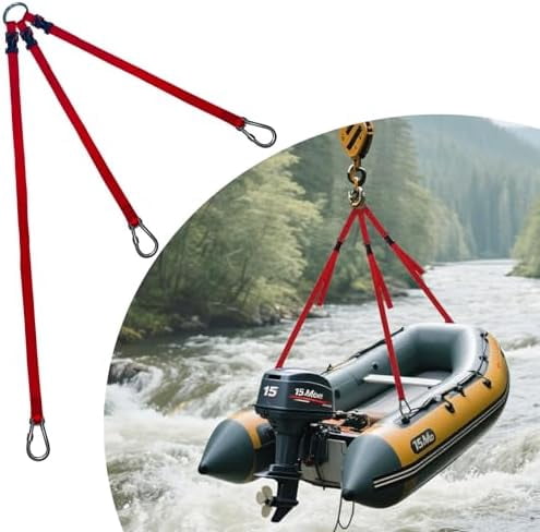 FEIJAZUM Dinghy Sling, 3 Leg Inflatable Boat Lifting Sling, Adjustable ...