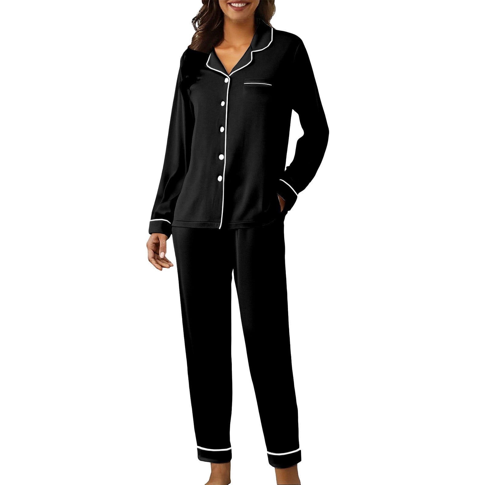 FEIJIBA Pajamas for Women Set Cute Pajama Sets Long Sleeve Sleepwear ...