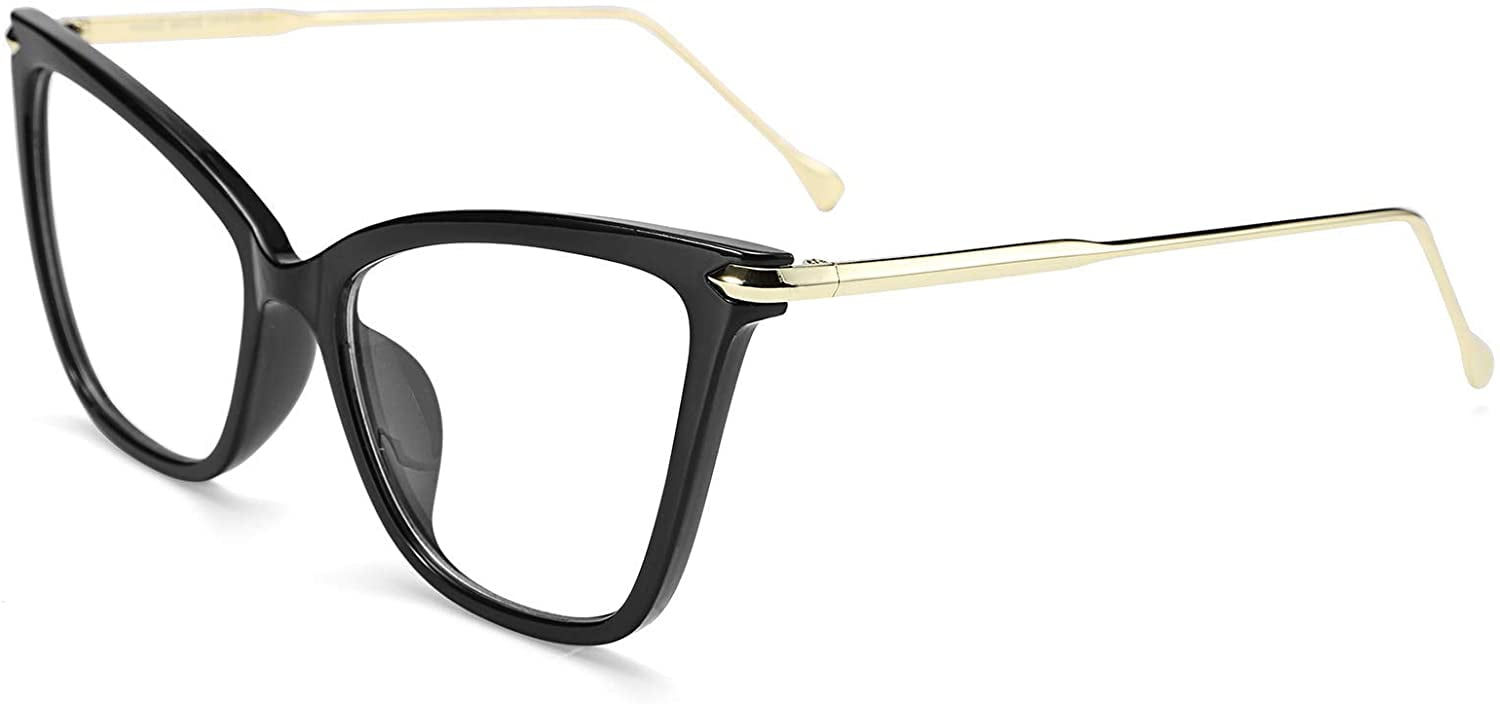 FEISEDY Oversized Cat Eye Glasses Frame with Clear Lenses Eyewear for ...