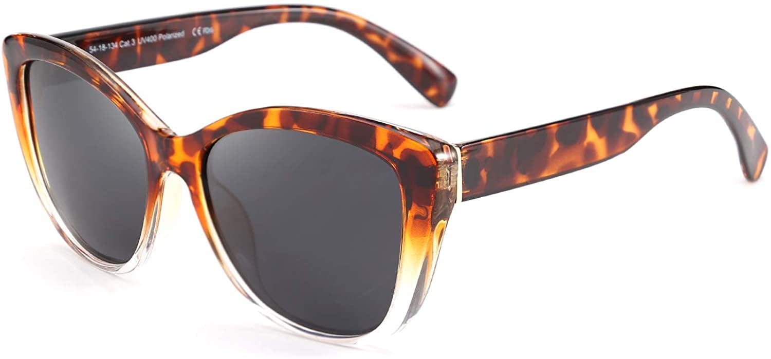 Feisedy Polarized Vintage Sunglasses American Square Jackie O Cat Eye