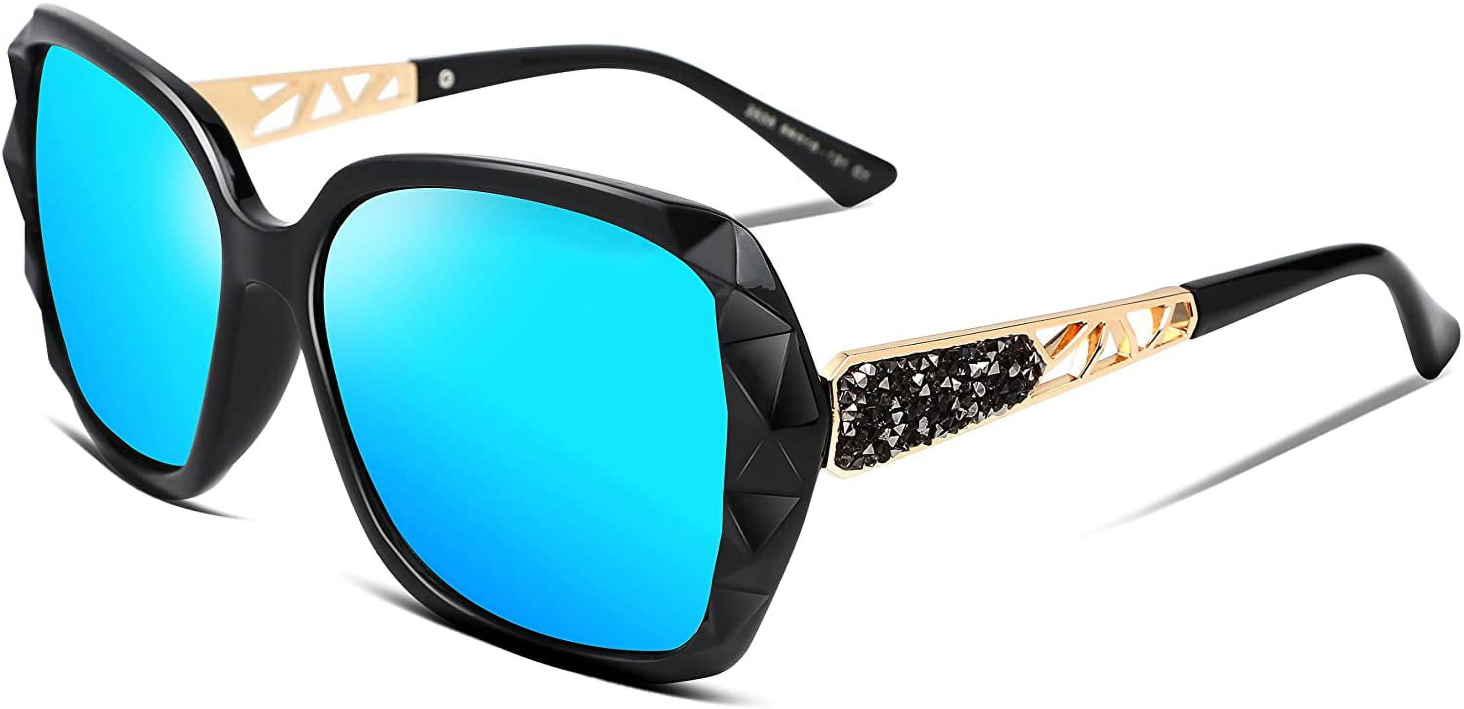 FEISEDY Polarized Women Square Sunglasses B2289 Sparkling Frame ...