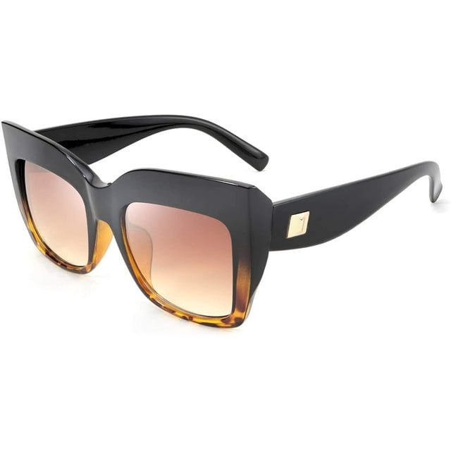 Feisedy Retro Overesized Cat Eye Sunglasses Women Men Square Cateye