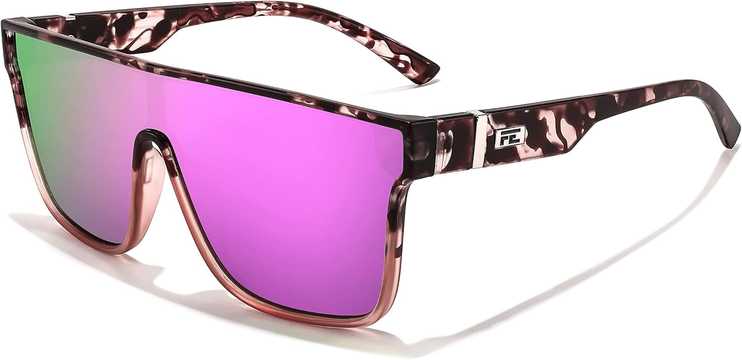 FEISEDY Sunglasses for Women Men, Fashion Mirrored Single Lens, Driving ...