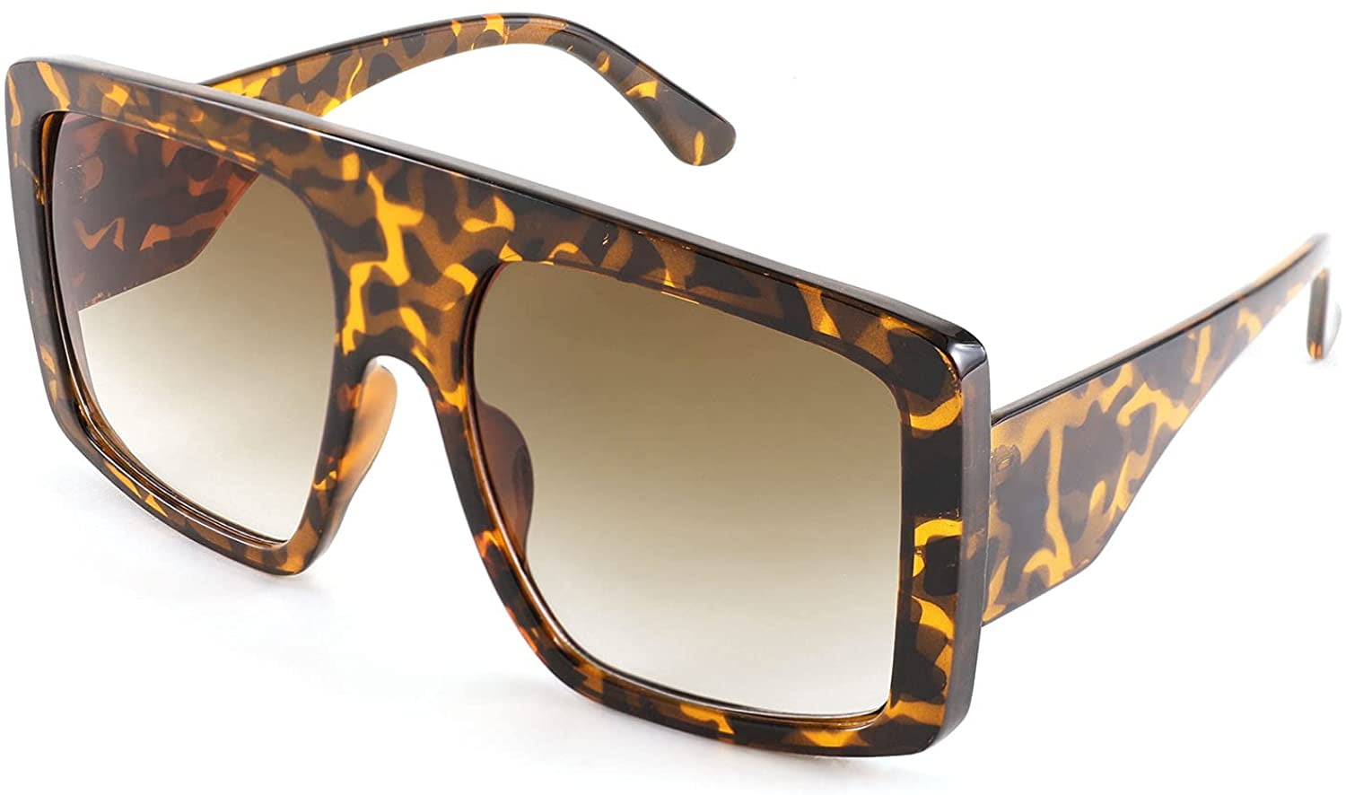 FEISEDY Trendy Baddie Oversized Sunglasses Square Hiphop Flat Top Large ...