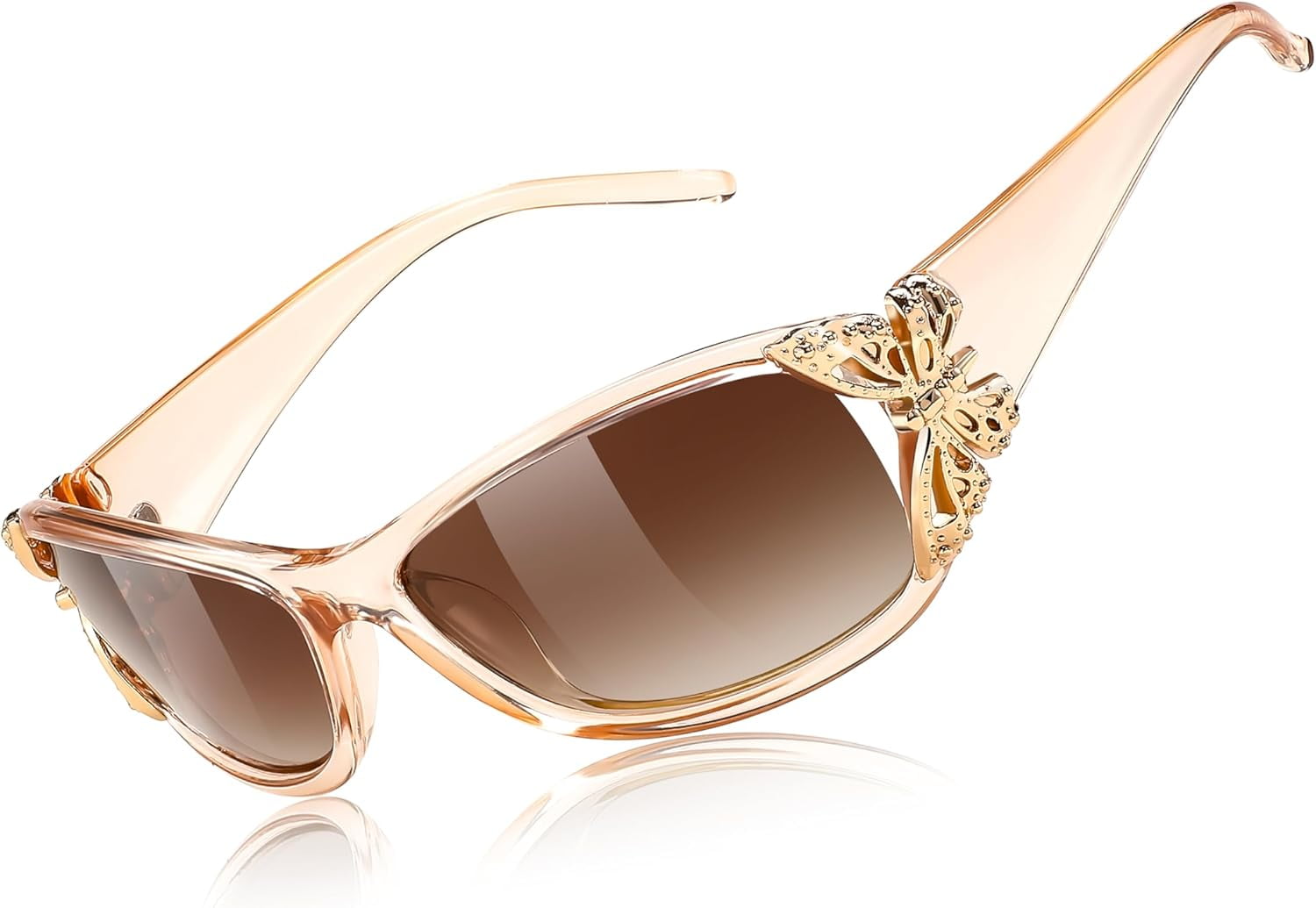 FEISEDY Trendy Polarized Y2K Sunglasses Wrap Around Butterfly Design ...