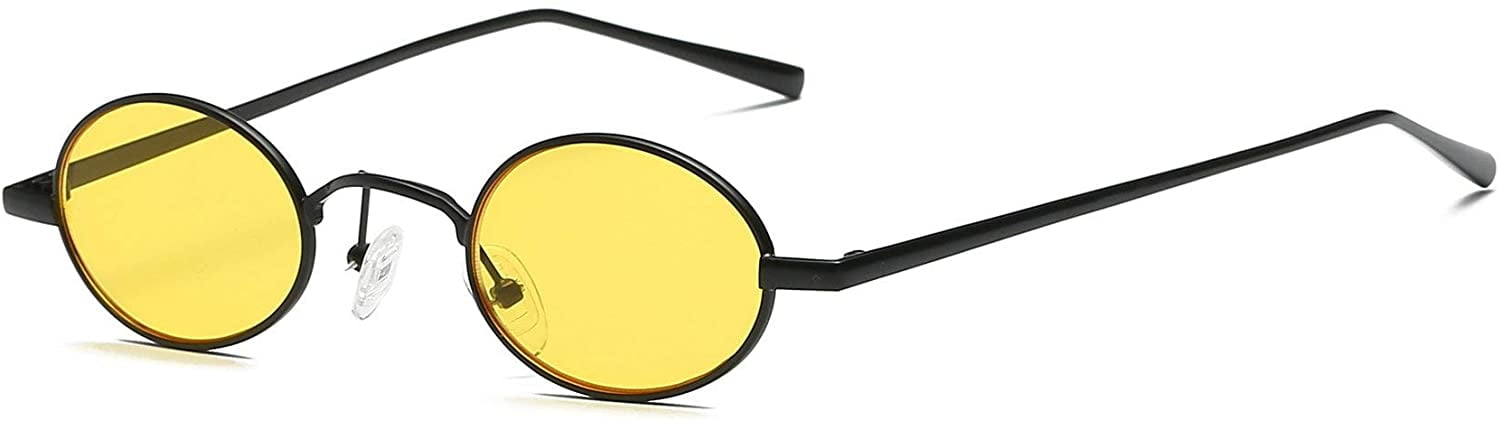 FEISEDY Vintage Small Round Sunglasses Retro Slender Metal Frame Candy ...