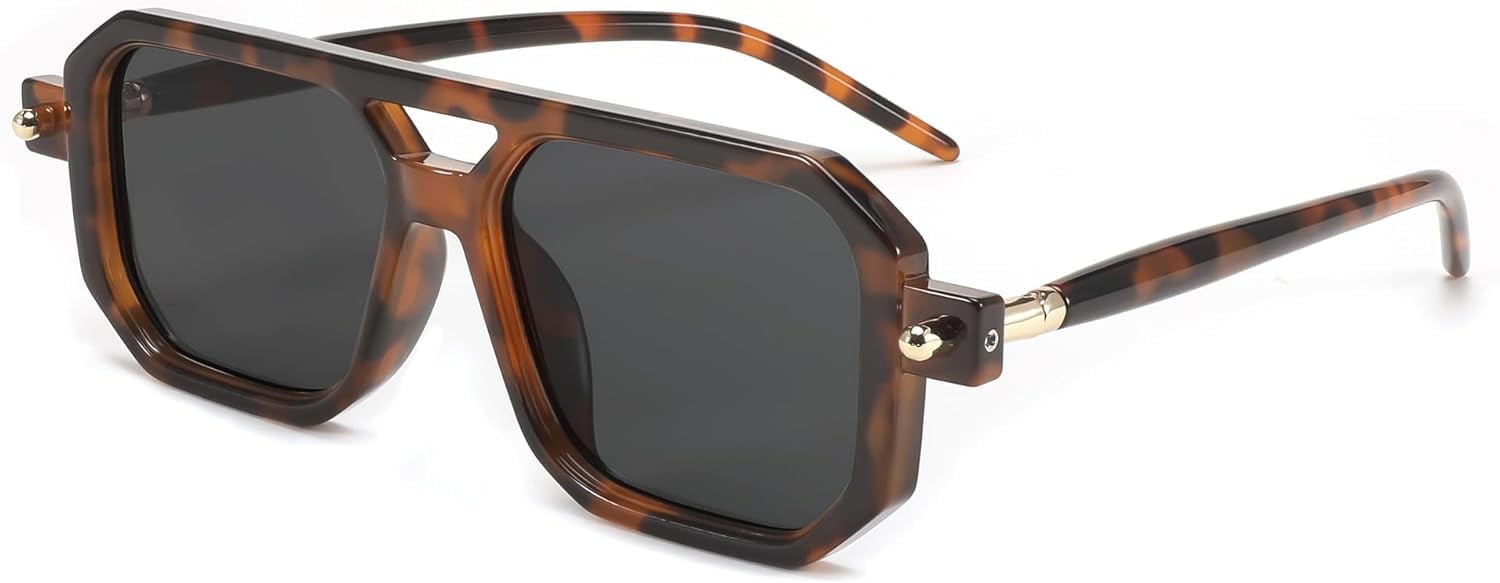 FEISEDY Vintage Square 70s Flat Aviator Sunglasses Women Men Classic ...