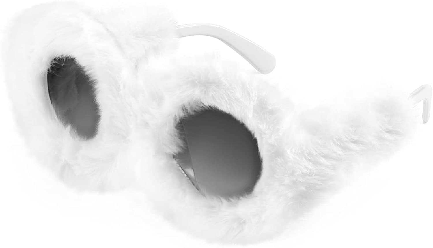 FEISEDY Women Plush Fuzzy Round Sunglasses Punk Soft Velvet Shades ...