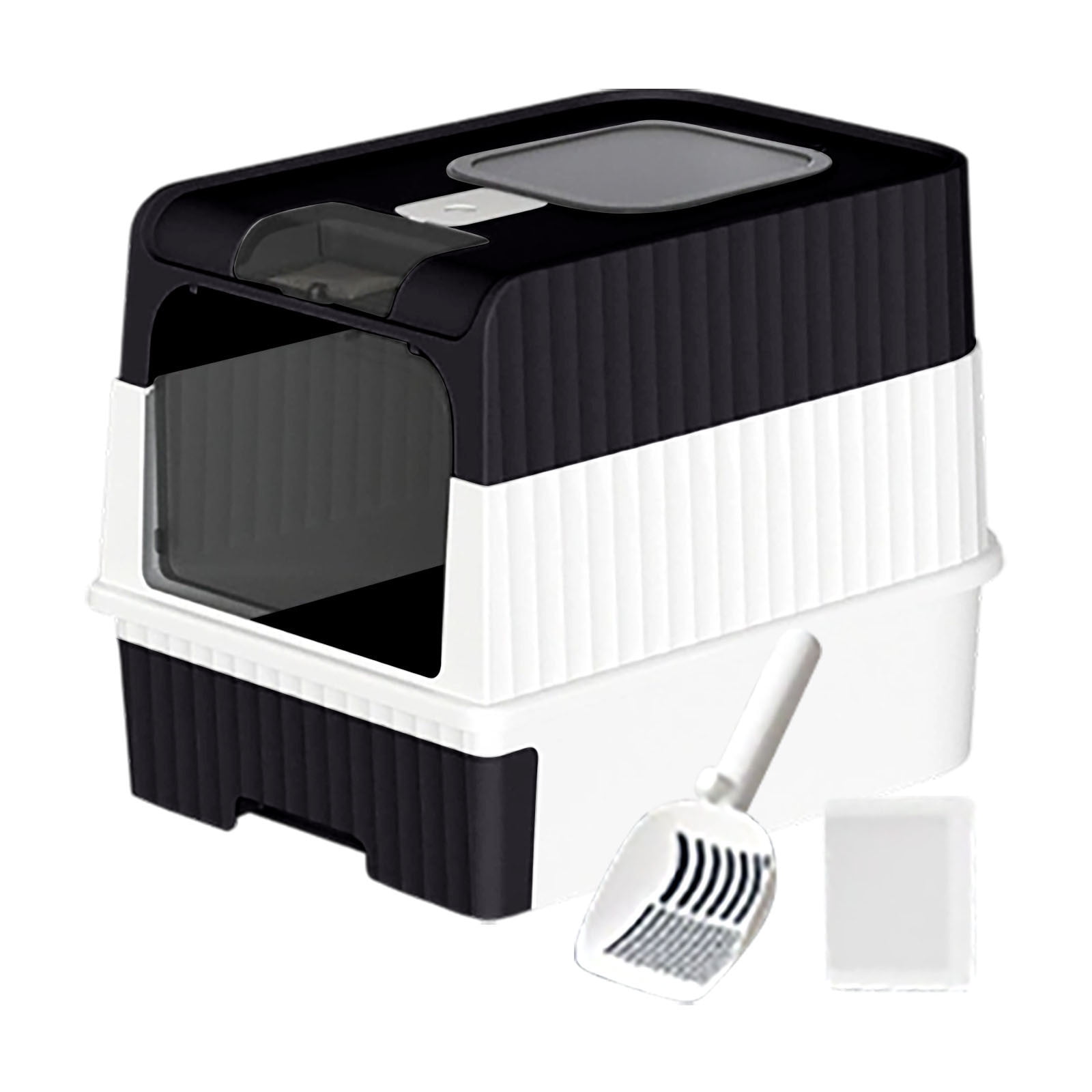 FEISHENTT Cat Litter Tray with Lid, Extendable Tray, Closed Cat Litter ...