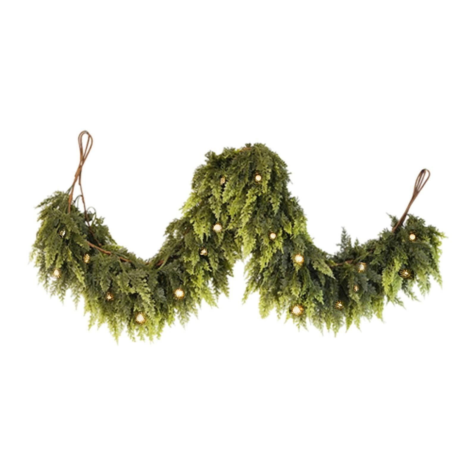 FEISHENTT Realistic Christmas Garland with Lighting Vine Hanging With ...