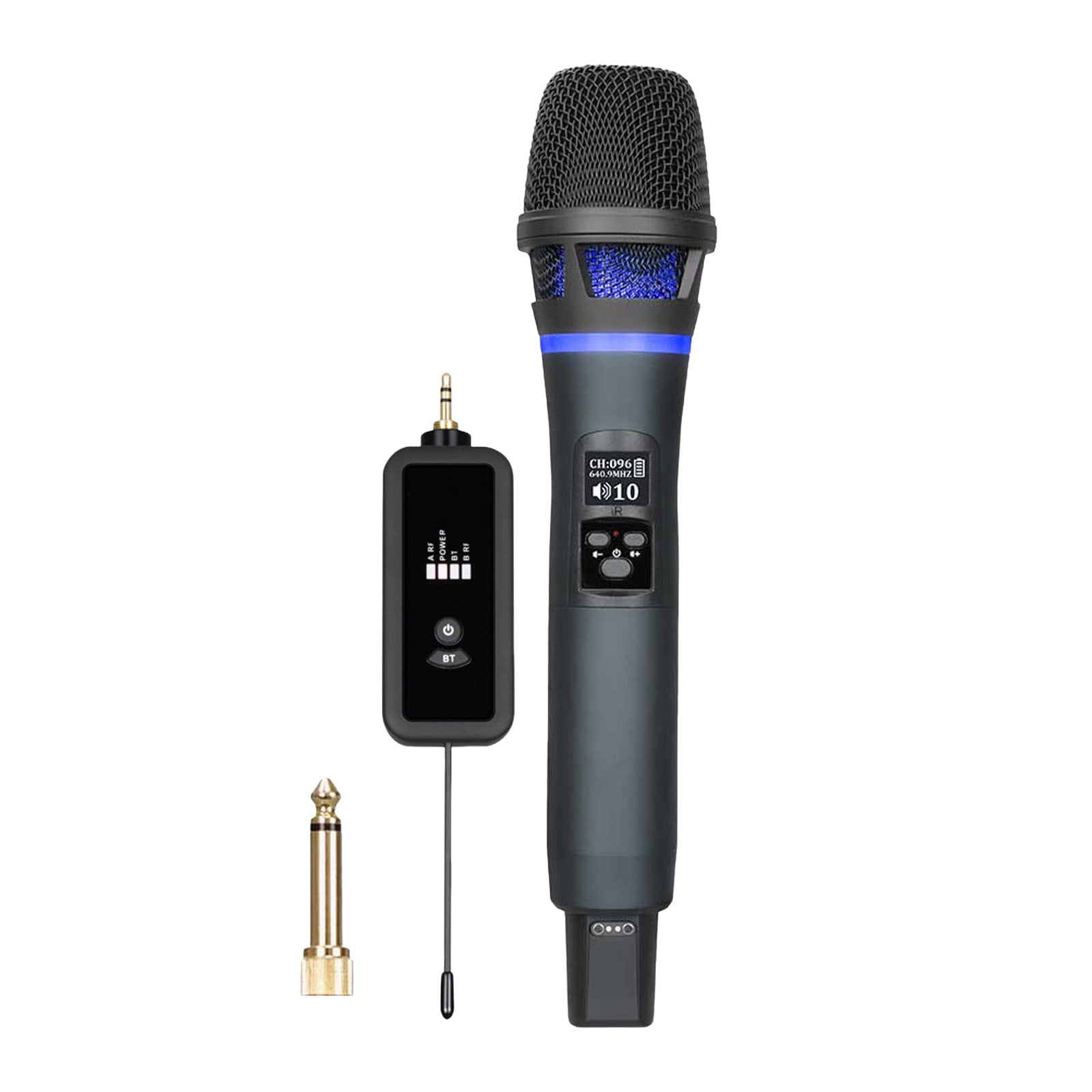 FEISHENTT Rechargeable Wireless Microphone, Metal UHF Microphone with 1 ...