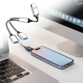 BKSDUEH USB Splitter Y Cable, USB A 1 Male to 2 Female Extender, Data ...