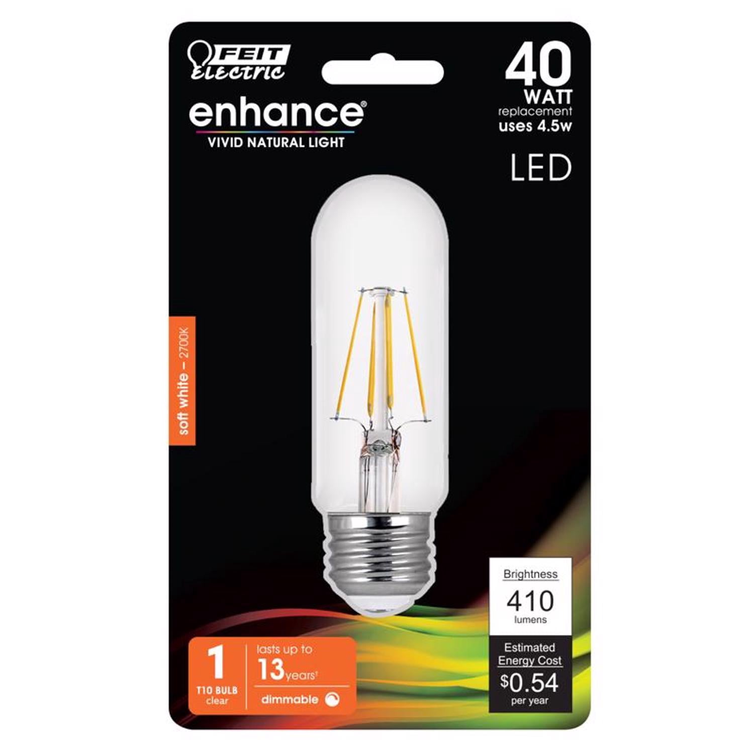 Feit T10 E26 (Medium) Filament LED Bulb Warm White 40 Watt Equivalence ...
