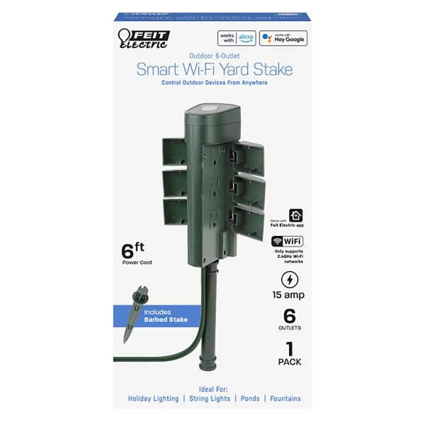 FEIT Electric FEIT Electric Six Outlet Outdoor Stake Wi-Fi Smart Plug ...