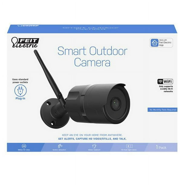 Feit Smart Home Plug-in Outdoor Smart-Enabled Security Camera - Walmart ...