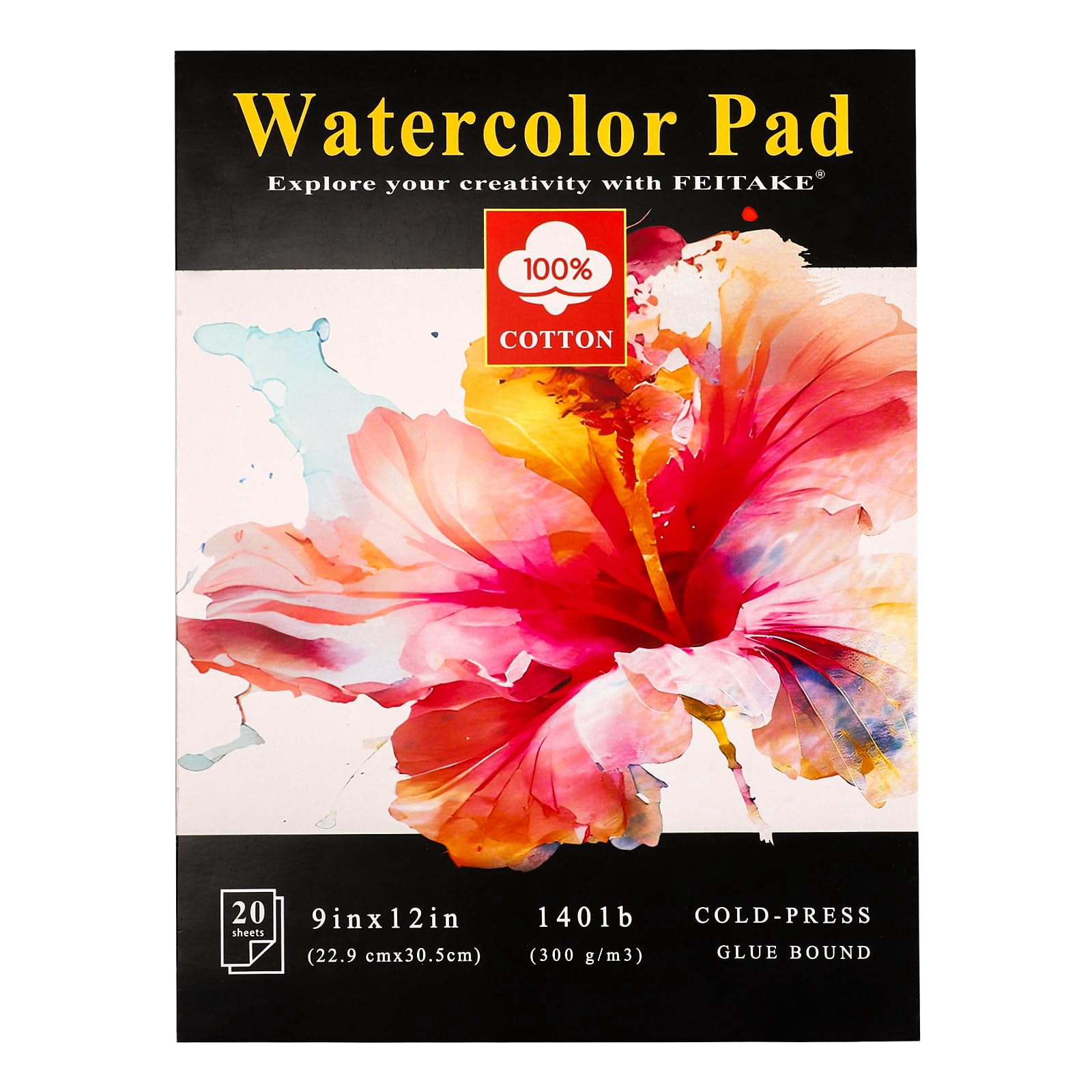 FEITAKE Watercolor Sketchbook 9"x12" TSF6 Watercolor Paper Pad 100% ...