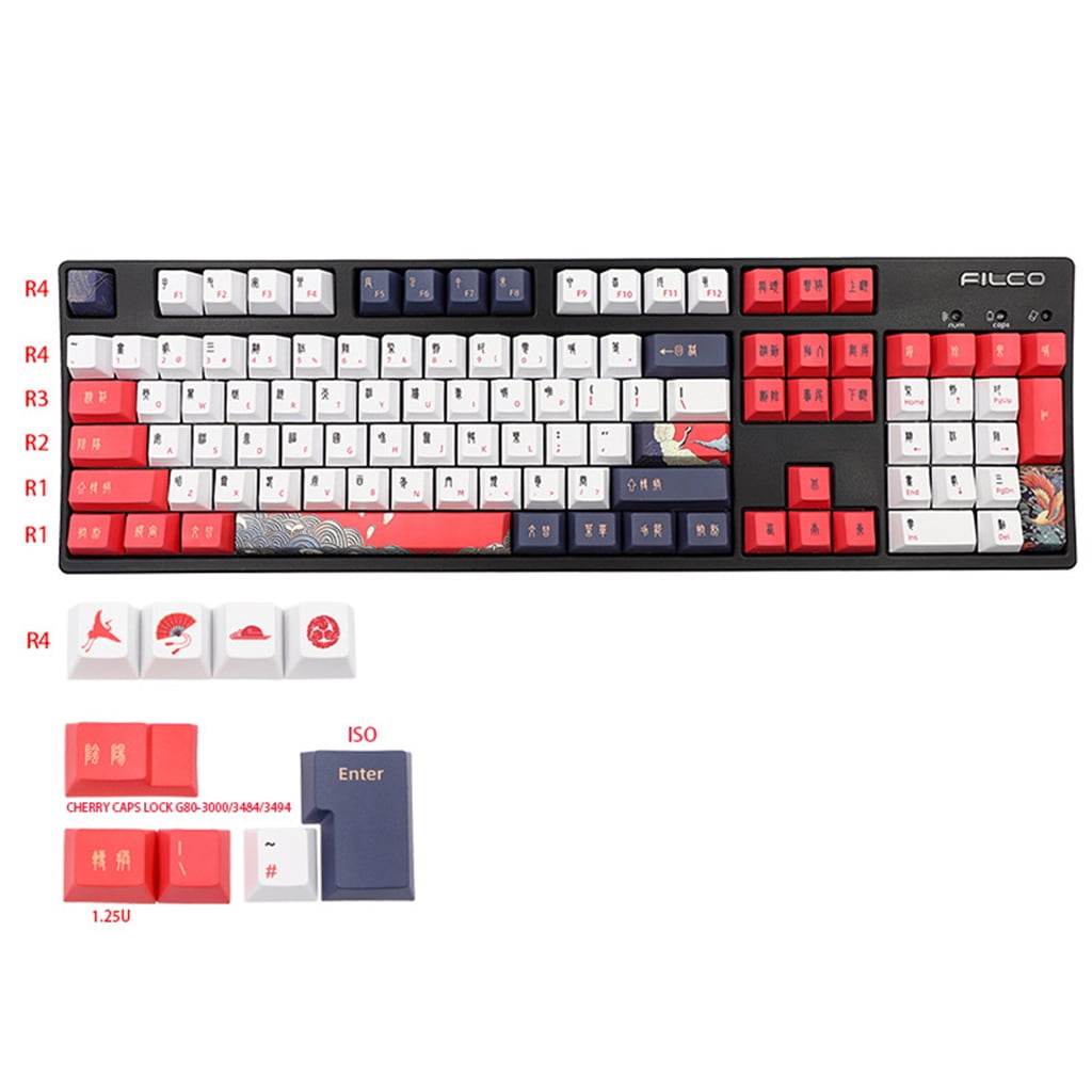 FEITIANWUGONG 113Keys Profile DYE-Sub White Theme Keycap Dye ...